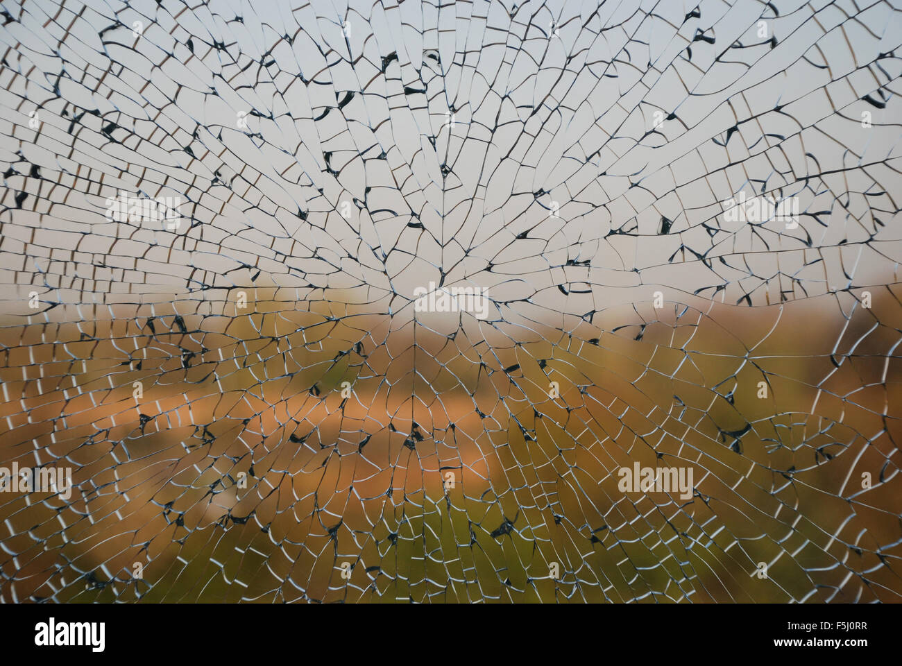 cracked and crazed window glass Stock Photo - Alamy