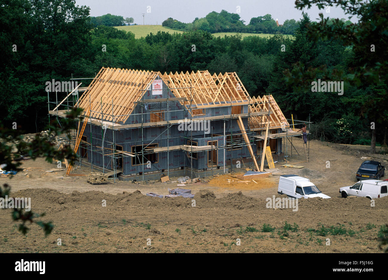 View of a house in the process of construction Stock Photo - Alamy