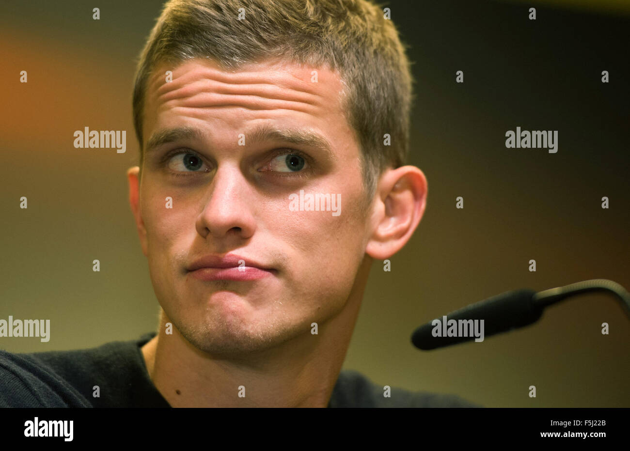 Borussia Dortmund's Sven Bender takes part in a press conference at the ...
