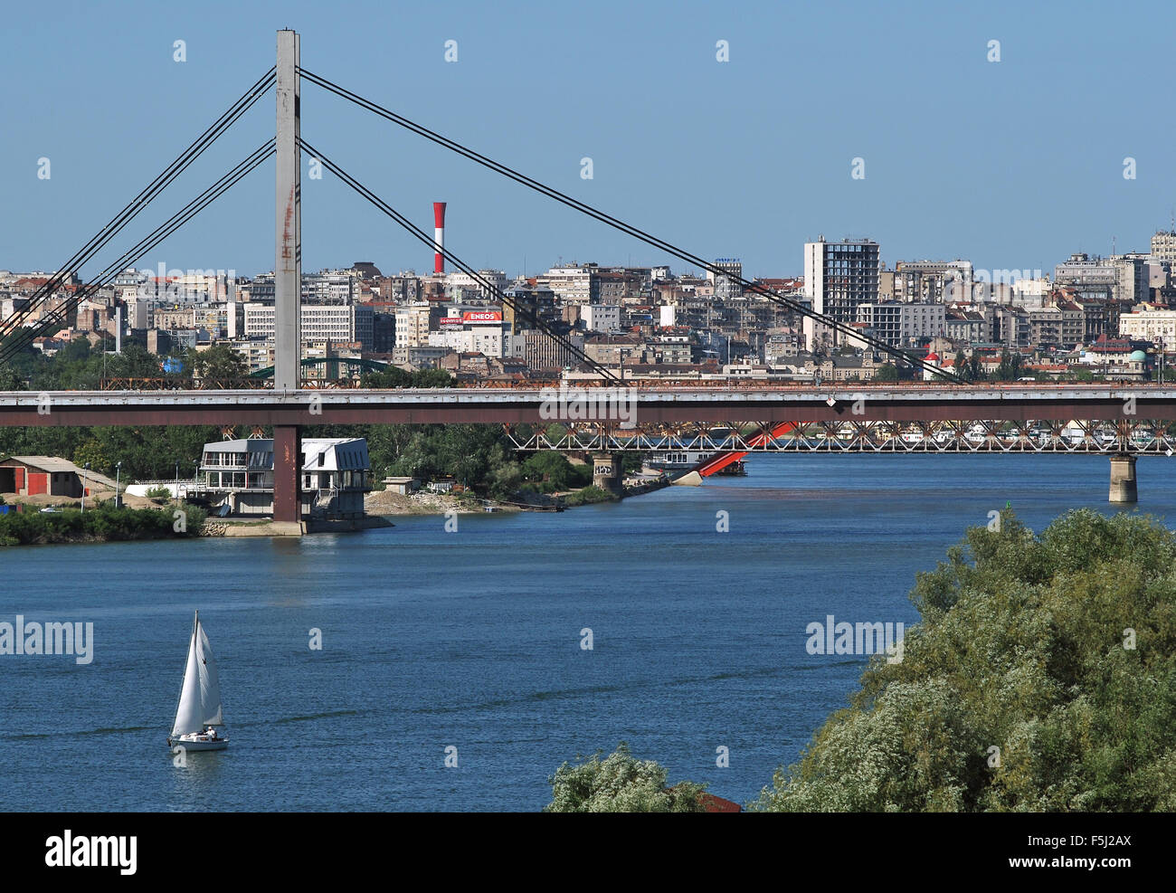 Bridges of Belgrade City Stock Photo - Alamy