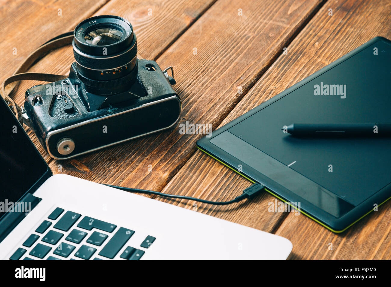 Work space for photographer Stock Photo - Alamy