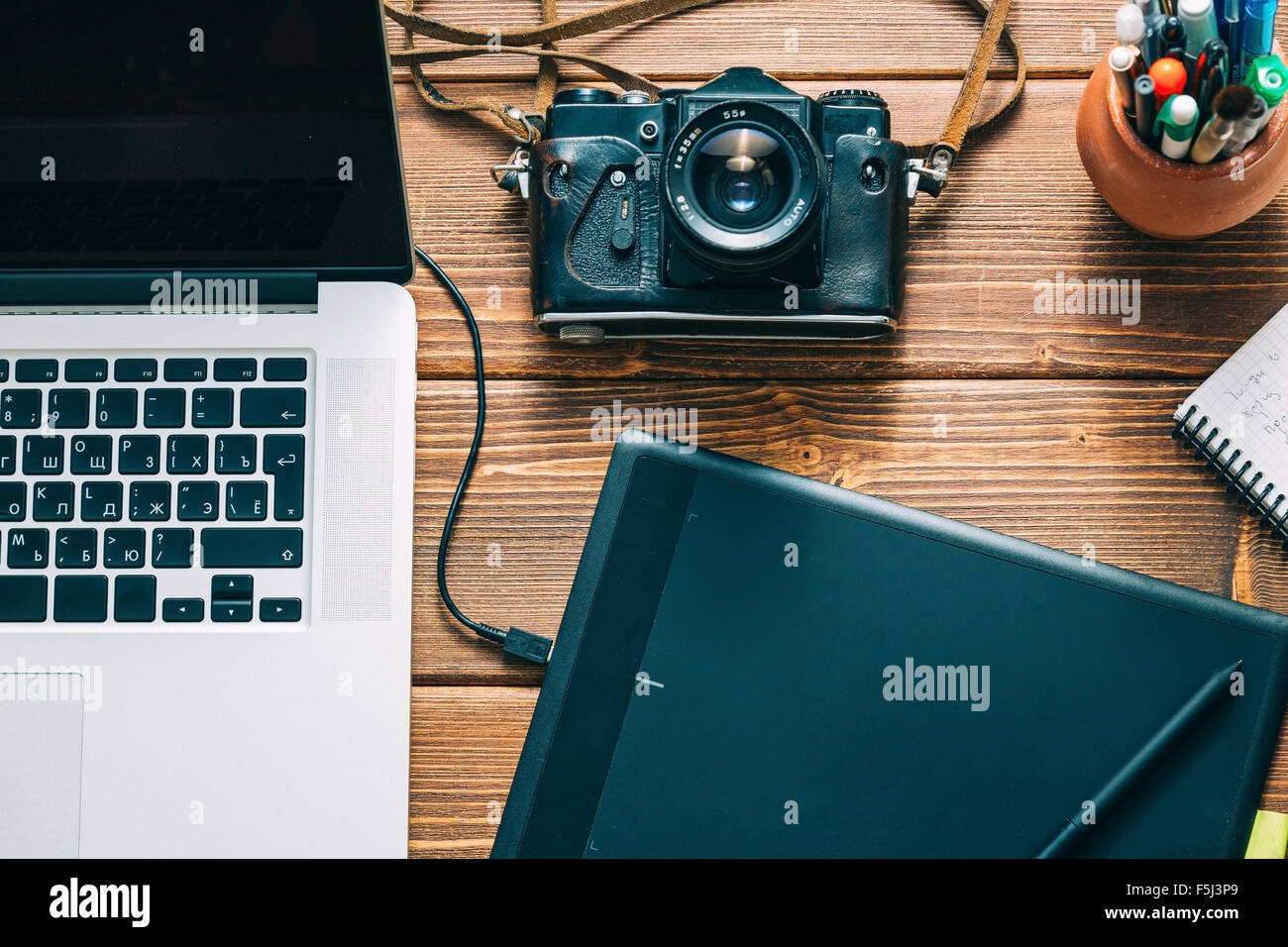 Work space for photographer Stock Photo - Alamy