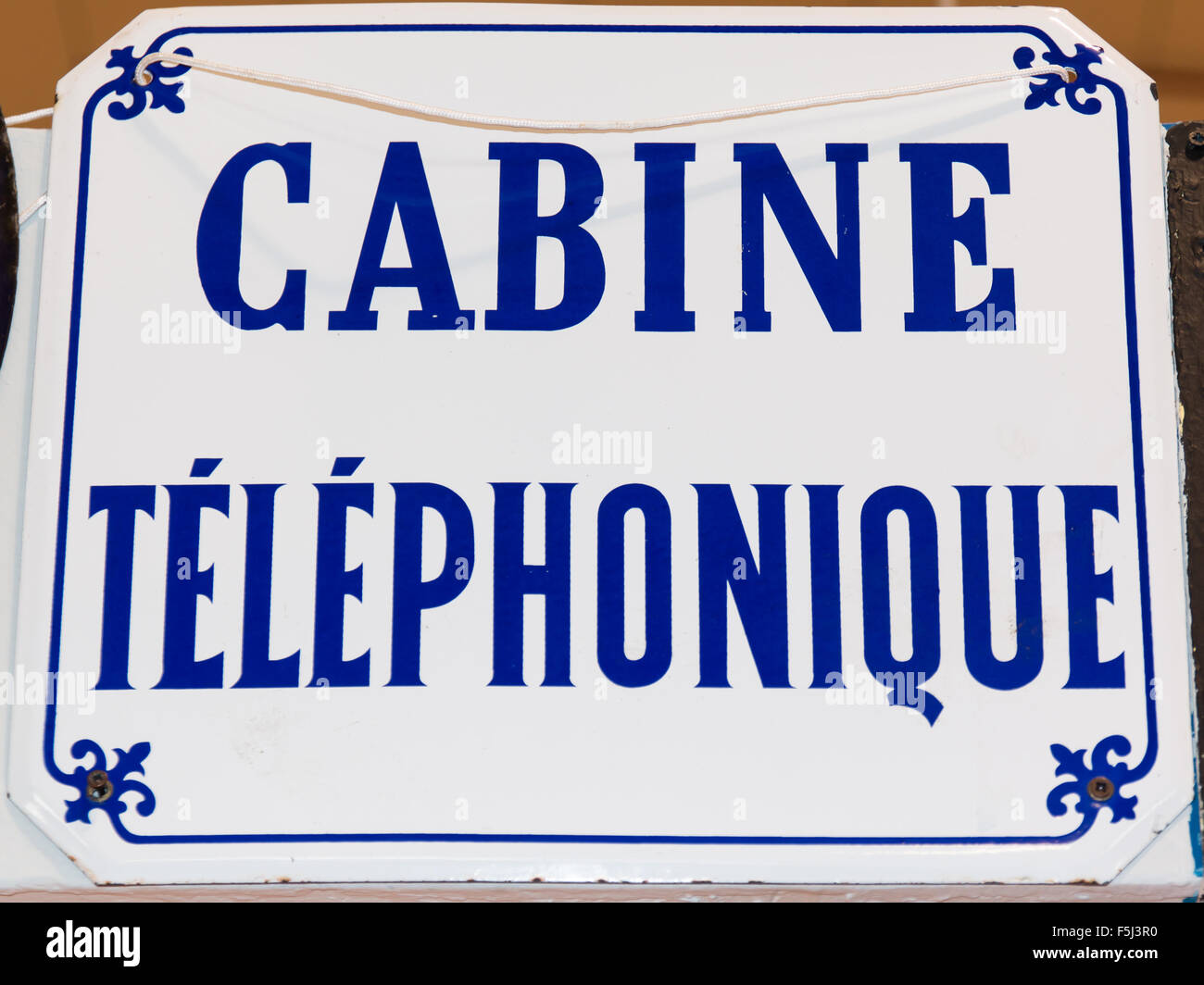 Vintage call box sign Stock Photo - Alamy