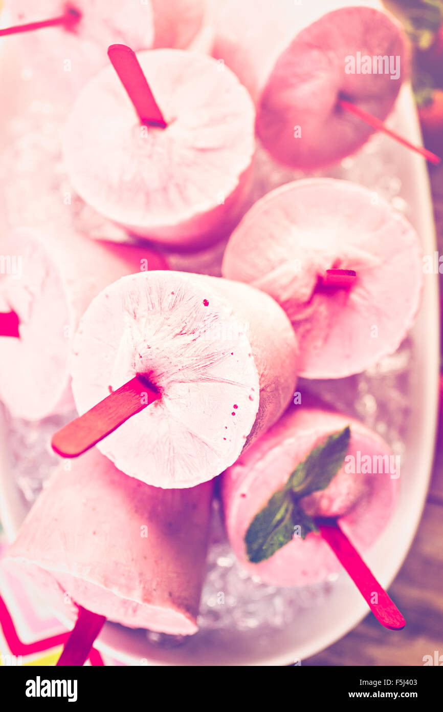 Ice pops with plastic hi-res stock photography and images - Alamy