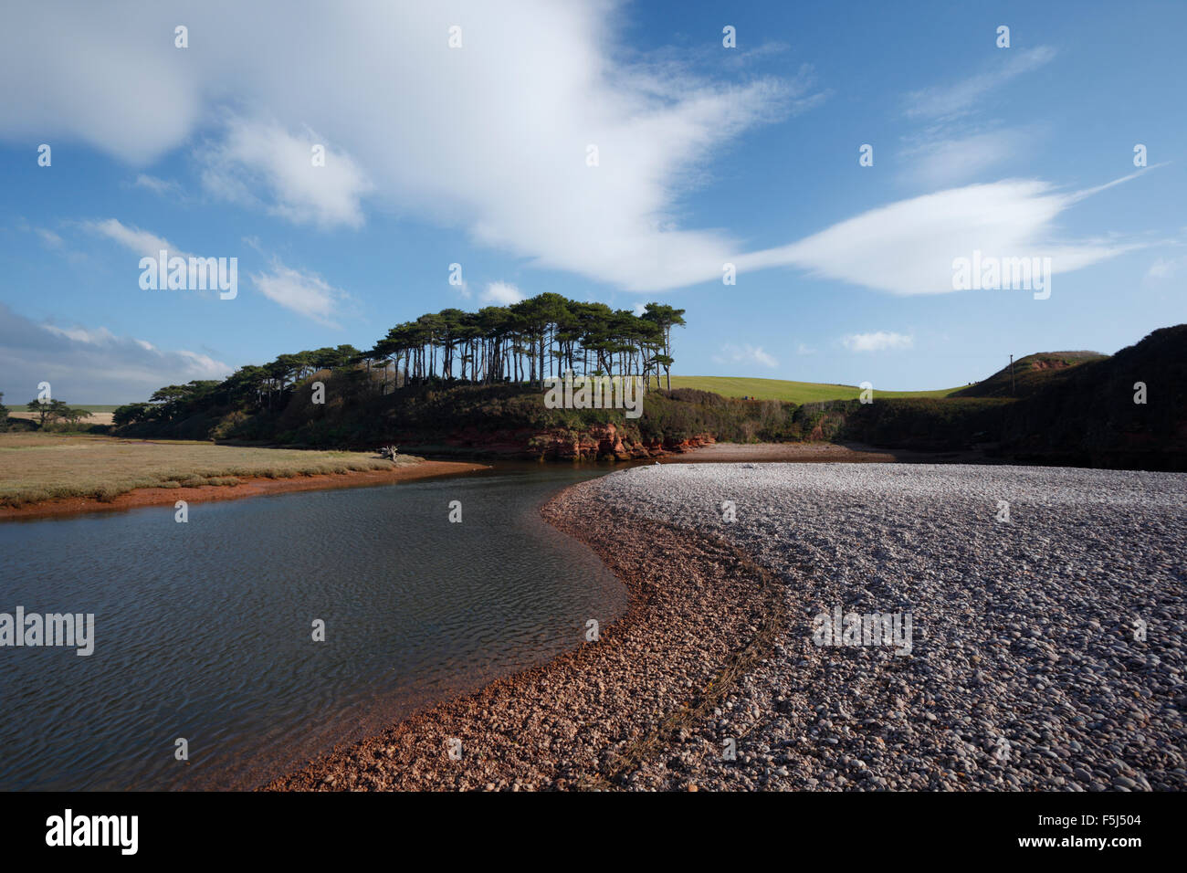 River Otter Estuary. Jurassic Coast World Heritage Site. Budleigh ...