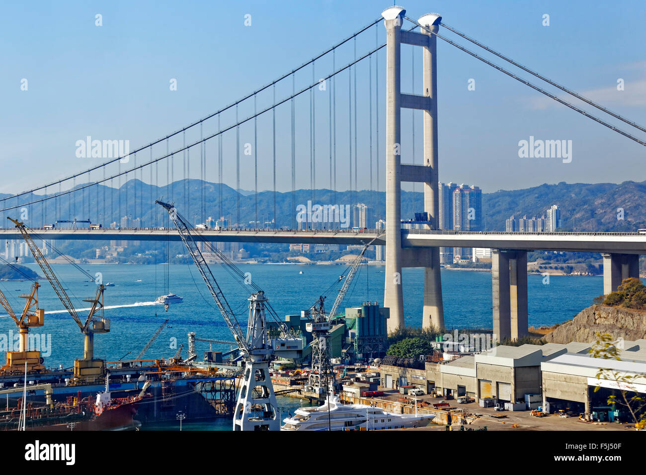Tsing Ma Bridge, landmark bridge in Hong Kong Stock Photo - Alamy