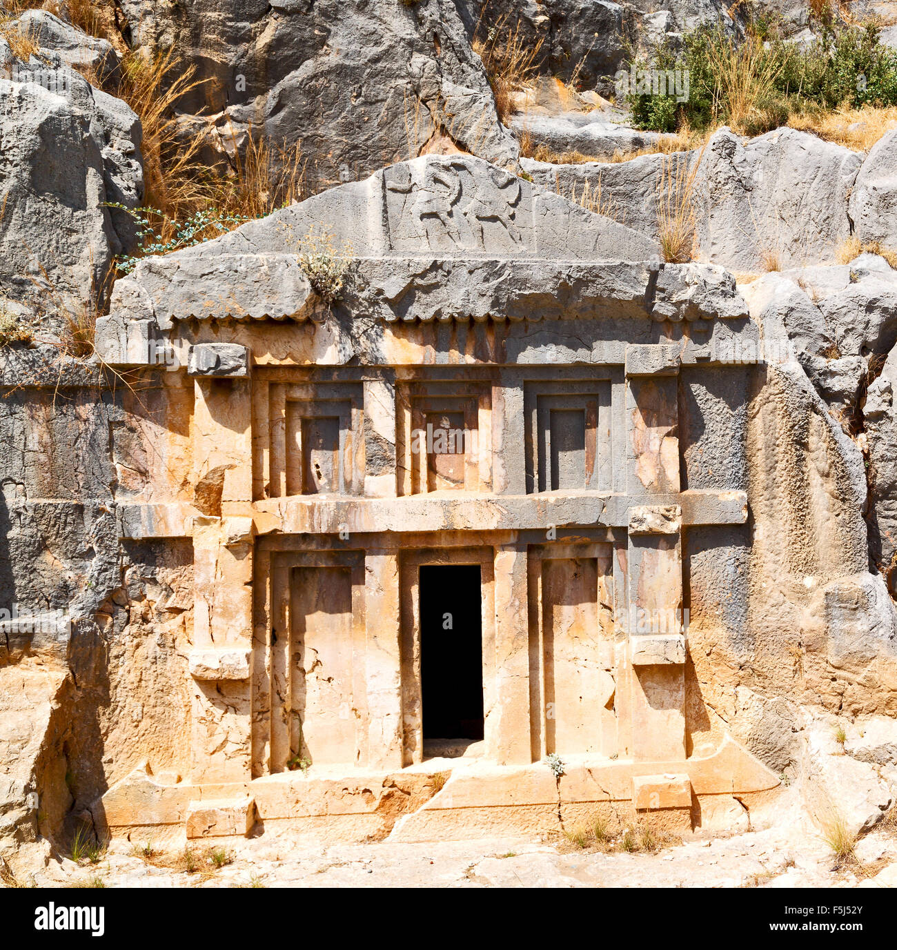 myra in turkey europe old roman necropolis and indigenous tomb stone ...