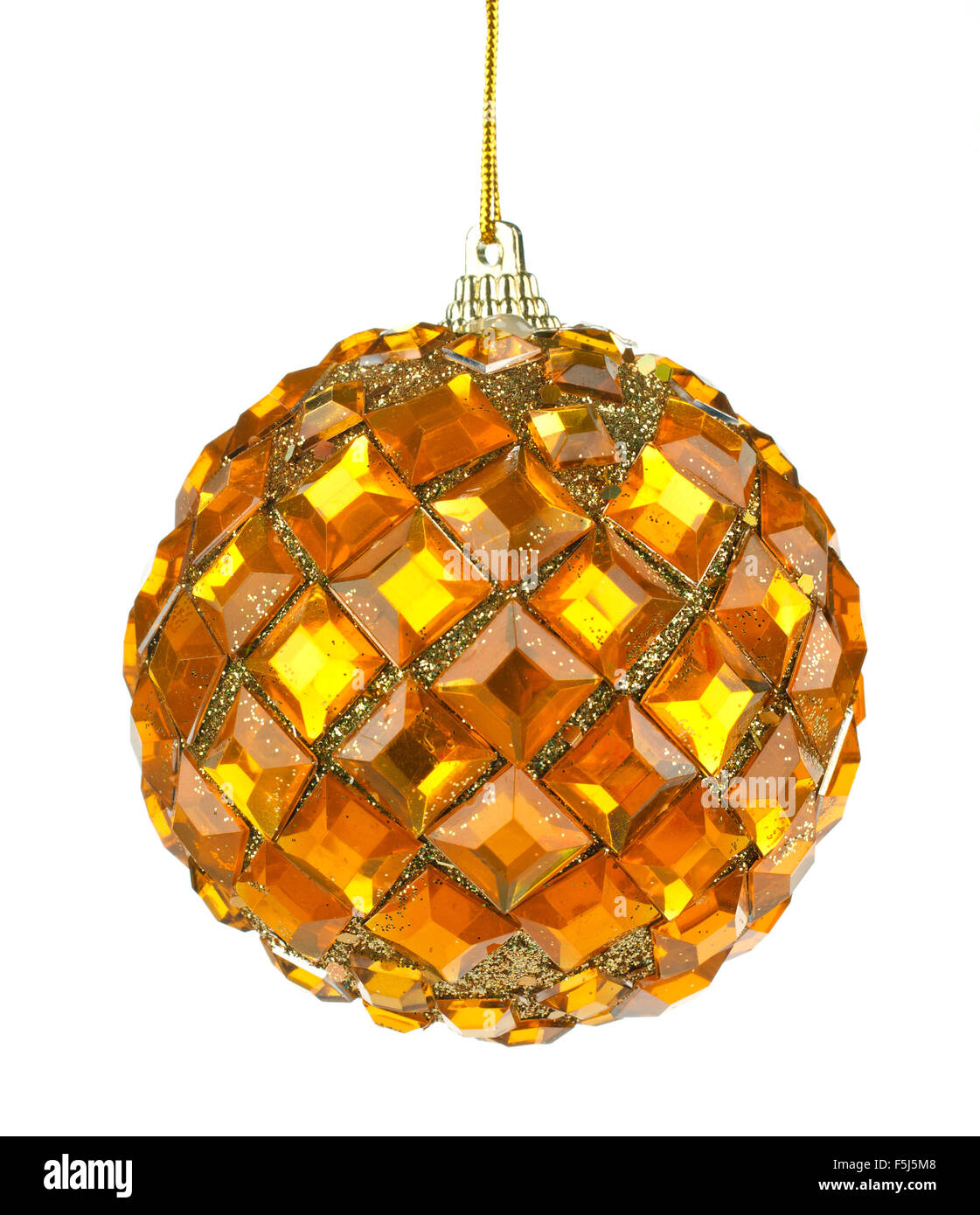 Gold christmas ball Stock Photo - Alamy