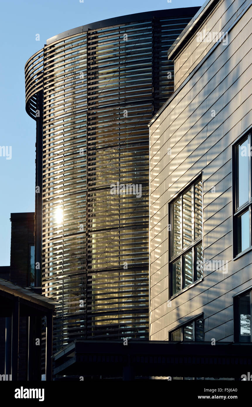 modern office building at sunset, vertical picture Stock Photo - Alamy