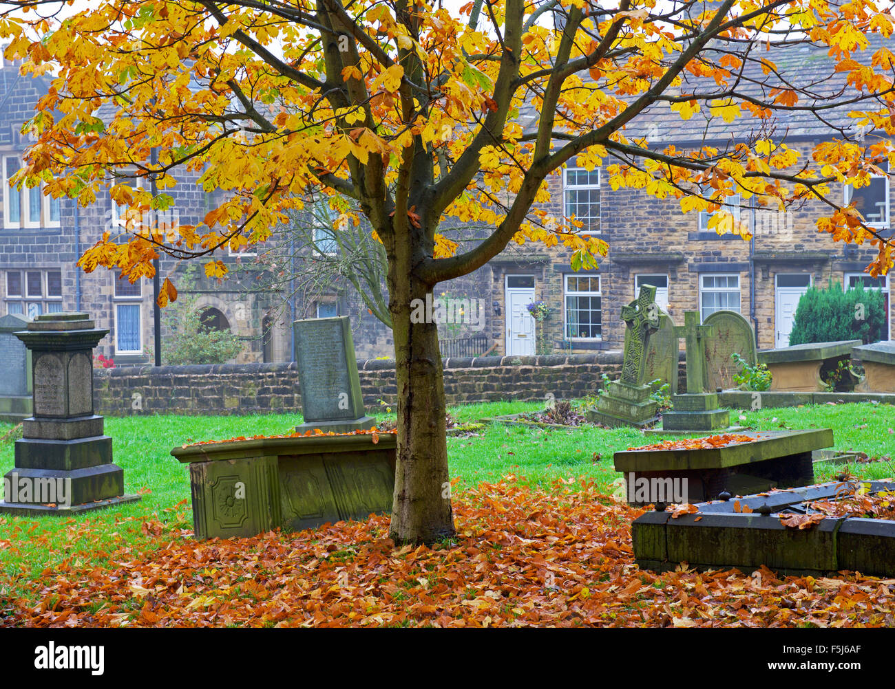 Graveyard of St Andrew's Church, Guiseley, near Leeds, West Yorkshire ...