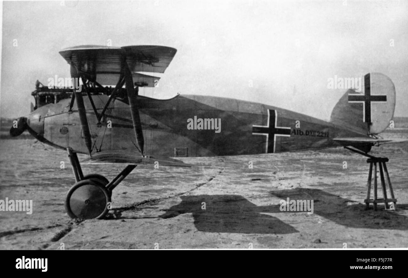 A 1918 photo of the Albatros D XII, a German World War I fighter ...