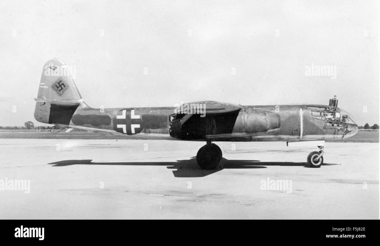 A historical photograph of the Arado Ar 234B-2, a German jet bomber ...