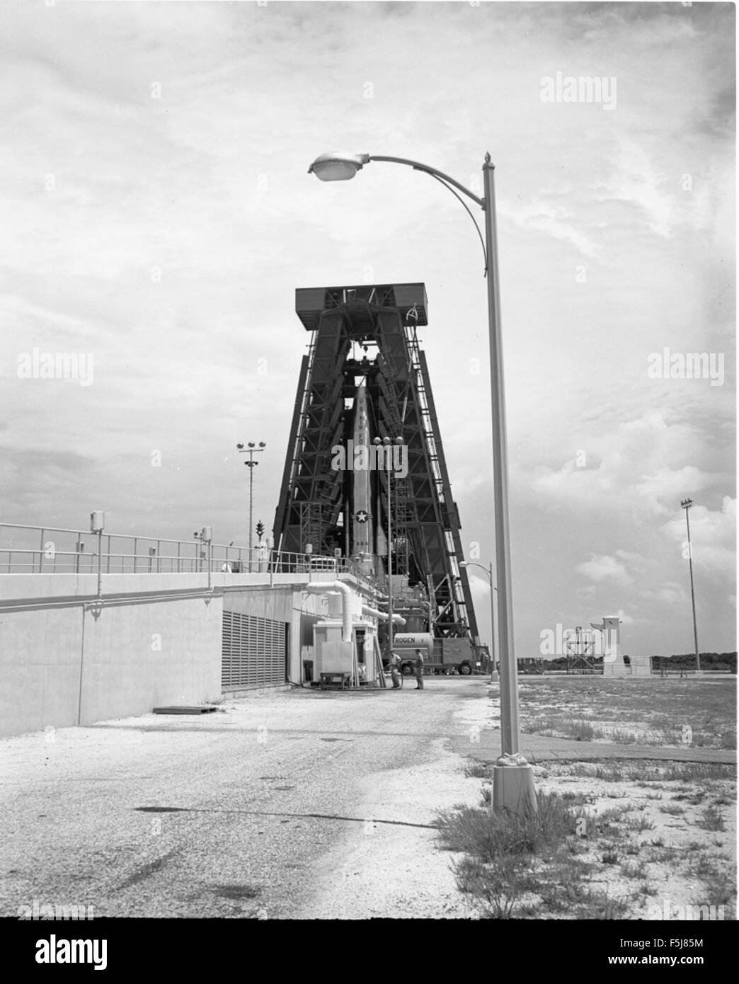 Atlas Details Missile in Tower Stock Photo - Alamy