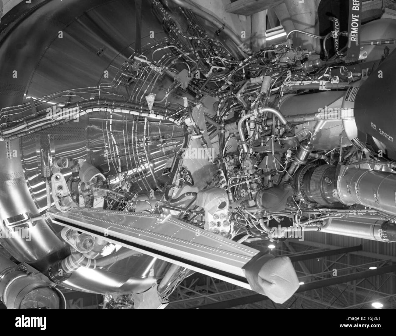 A detailed image showing the SLV-3C sustainer engine during its ...