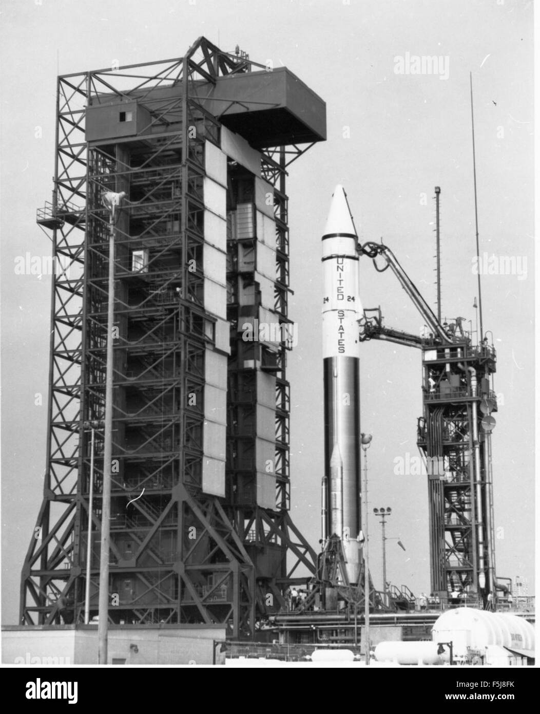 Image of the Atlas-Centaur rocket carrying the Mariner 8 spacecraft ...