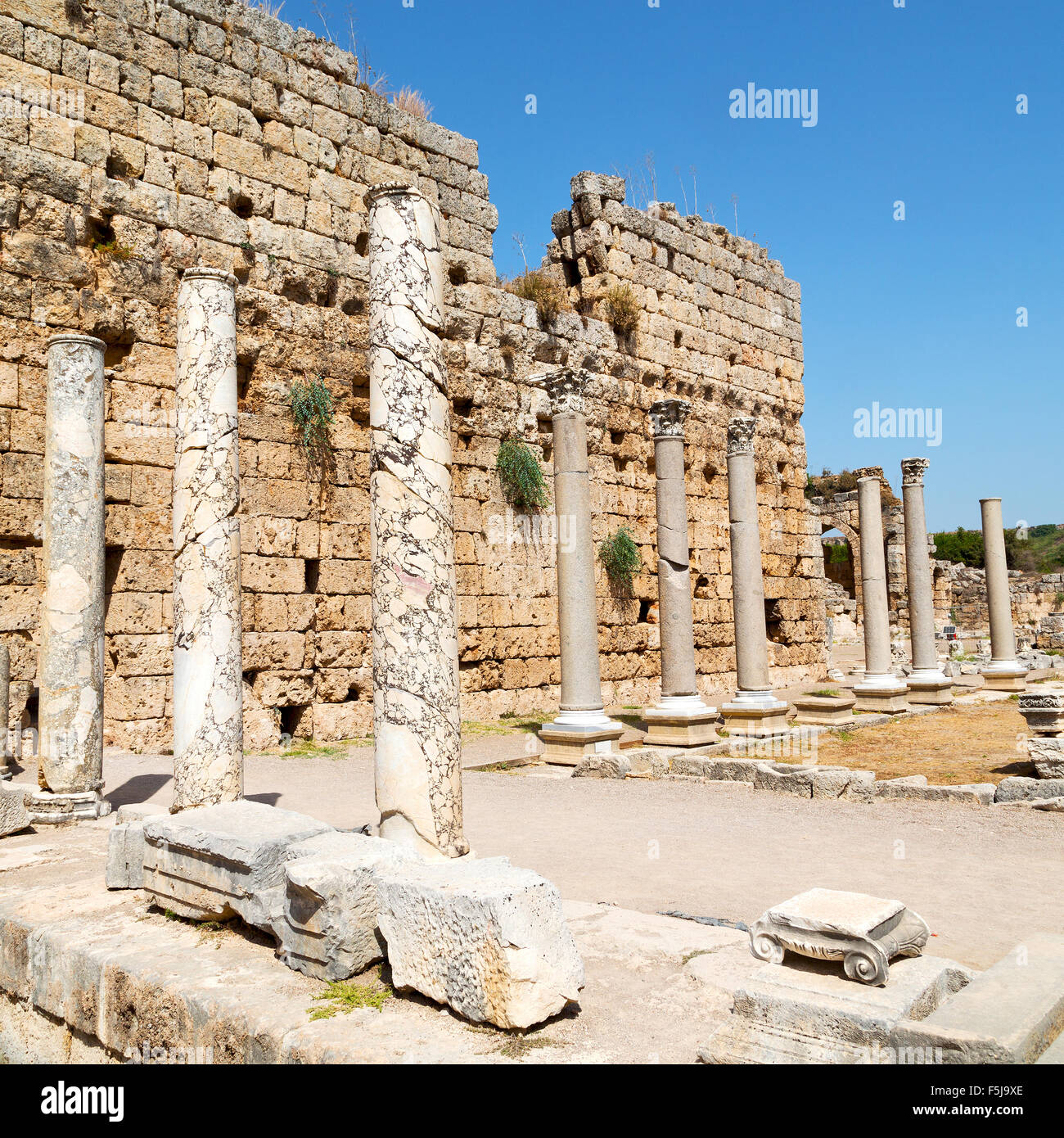 old construction in asia turkey the column and the roman temple Stock ...