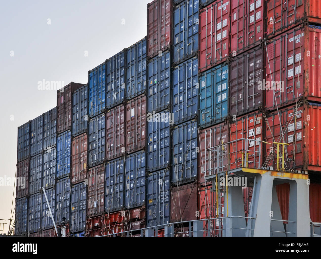 freight containers in sea cargo port of Rotterdam Stock Photo - Alamy
