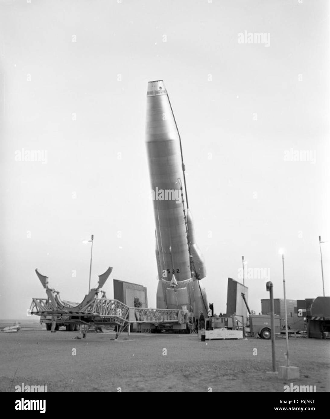 A photo from the Atlas Negative Collection showing an Atlas rocket ...