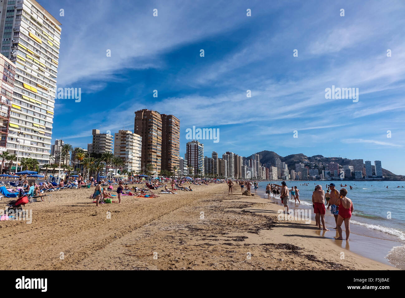Benidorm beach, alicante province, costa blanca, spain. all age groups ...