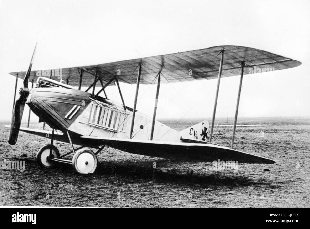 Photograph of an AEG C.V, a German two-seat biplane reconnaissance ...