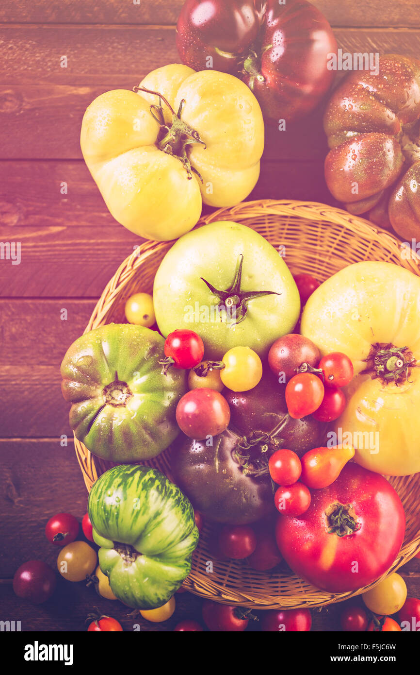 Organic heirloom tomatoes from backyard farm Stock Photo - Alamy