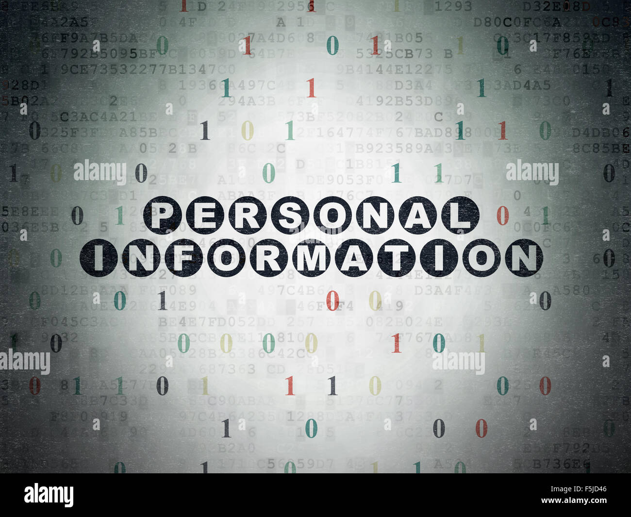 Protection concept: Personal Information on Digital Paper background ...
