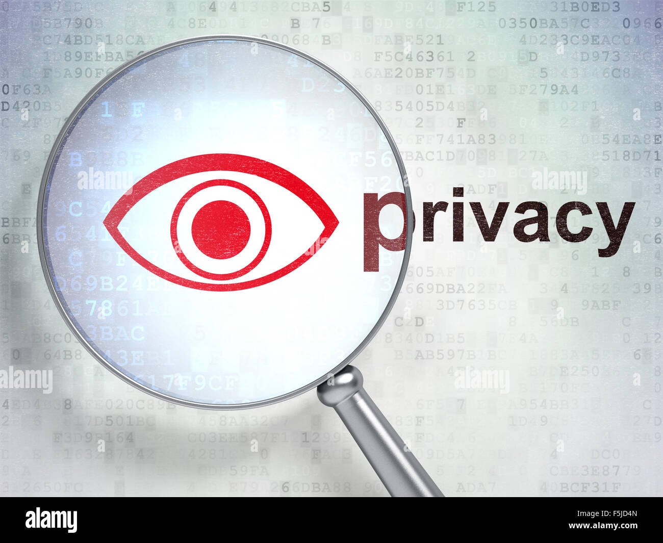 Privacy concept: Eye and Privacy with optical glass Stock Photo - Alamy