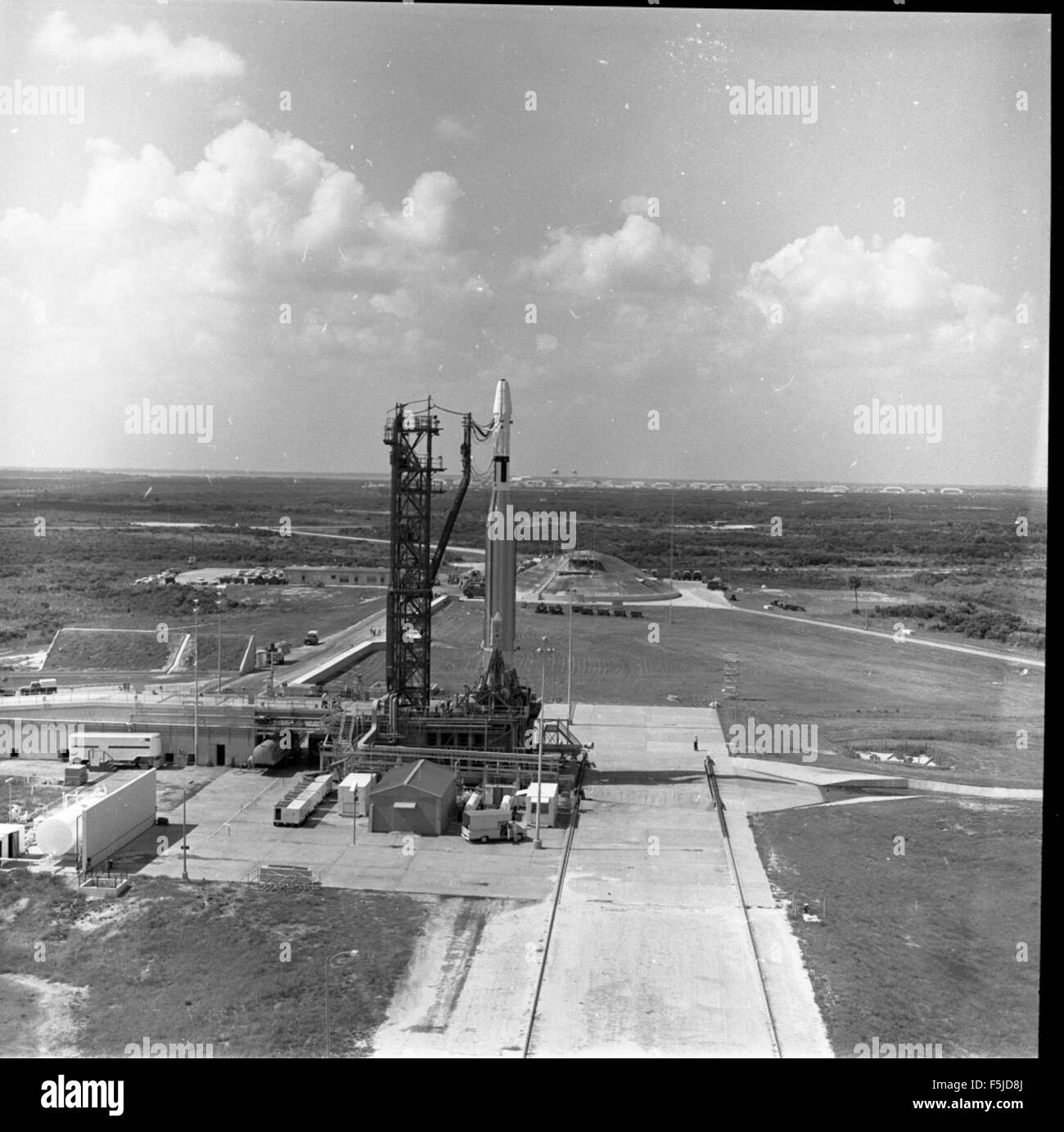 Details of the Atlas 215D prelaunch at ETR 12 on October 18, 1962. The ...