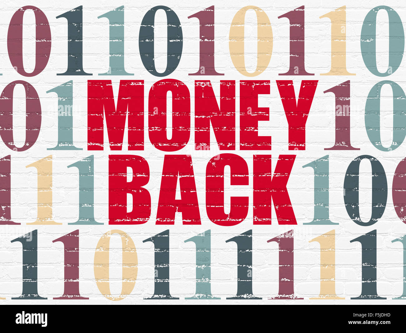Finance concept: Money Back on wall background Stock Photo - Alamy