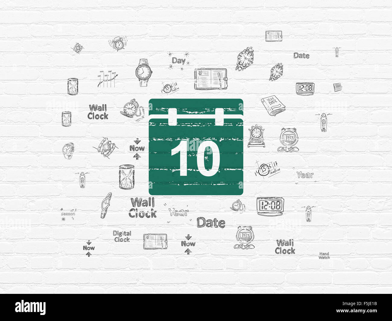 Timeline concept: Calendar on wall background Stock Photo - Alamy