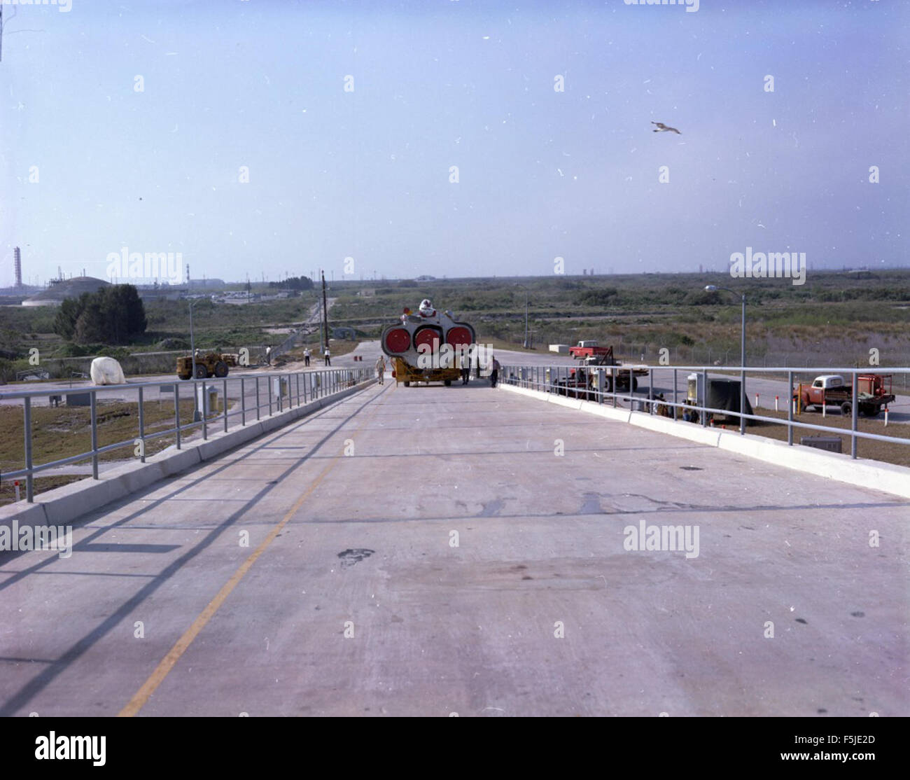 The image documents the transport of the Atlas 263D booster to launch ...