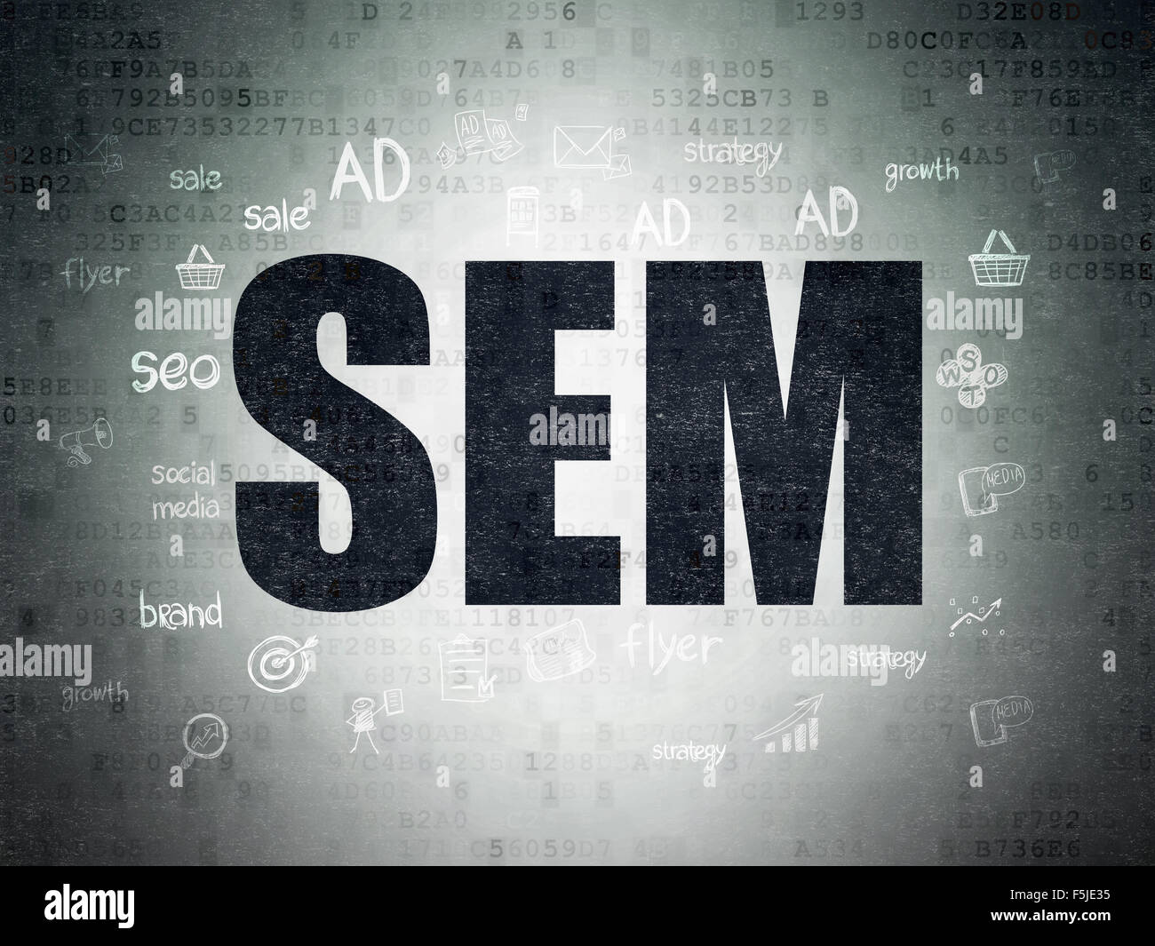 Advertising concept: SEM on Digital Paper background Stock Photo - Alamy