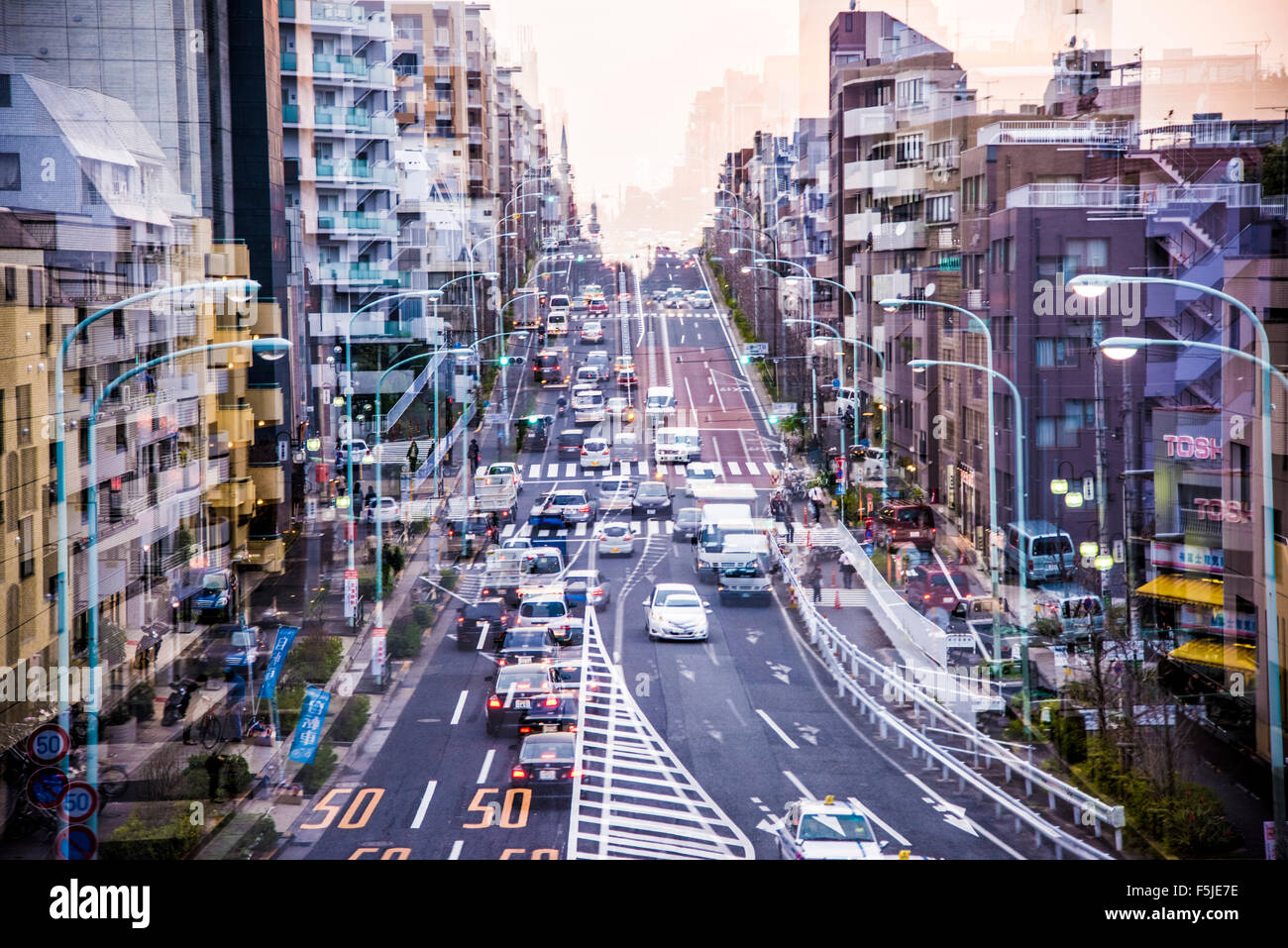 Double exposure slope,Shibuya-Ku,Tokyo,Japan Stock Photo - Alamy