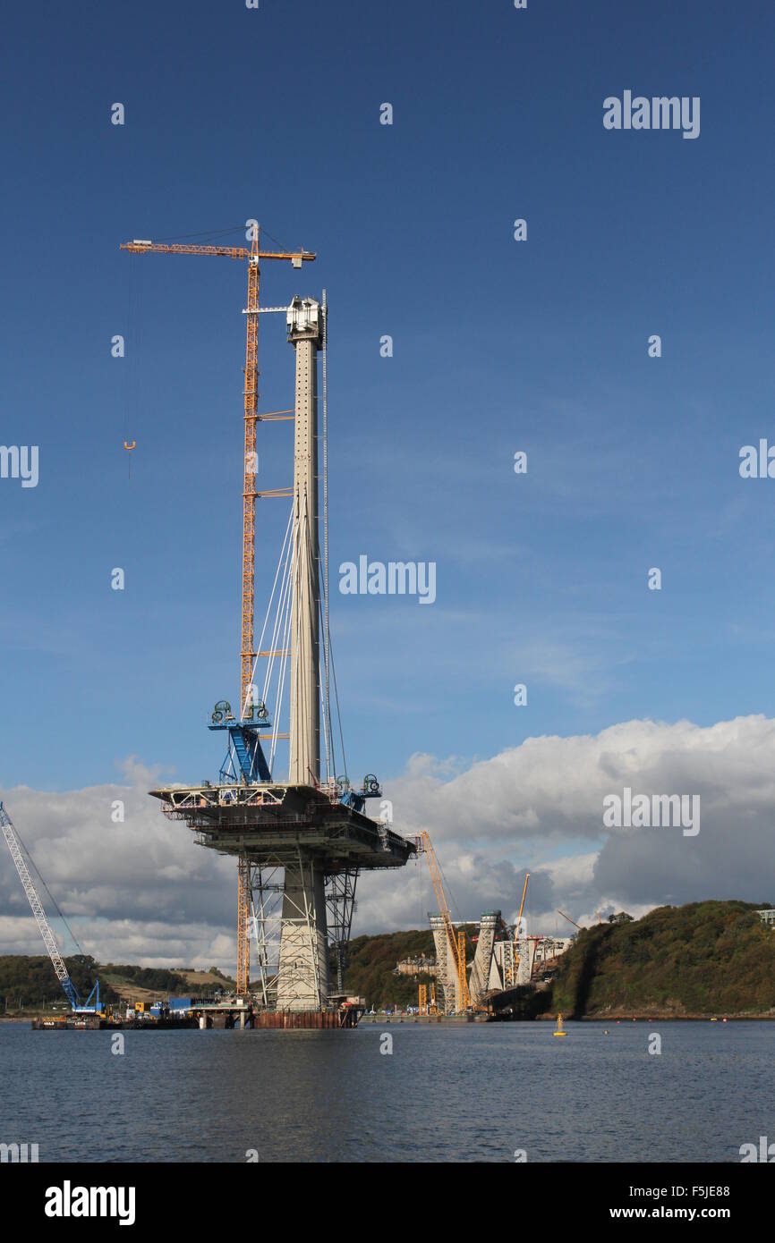 North tower of Queensferry crossing under construction Firth of Forth ...