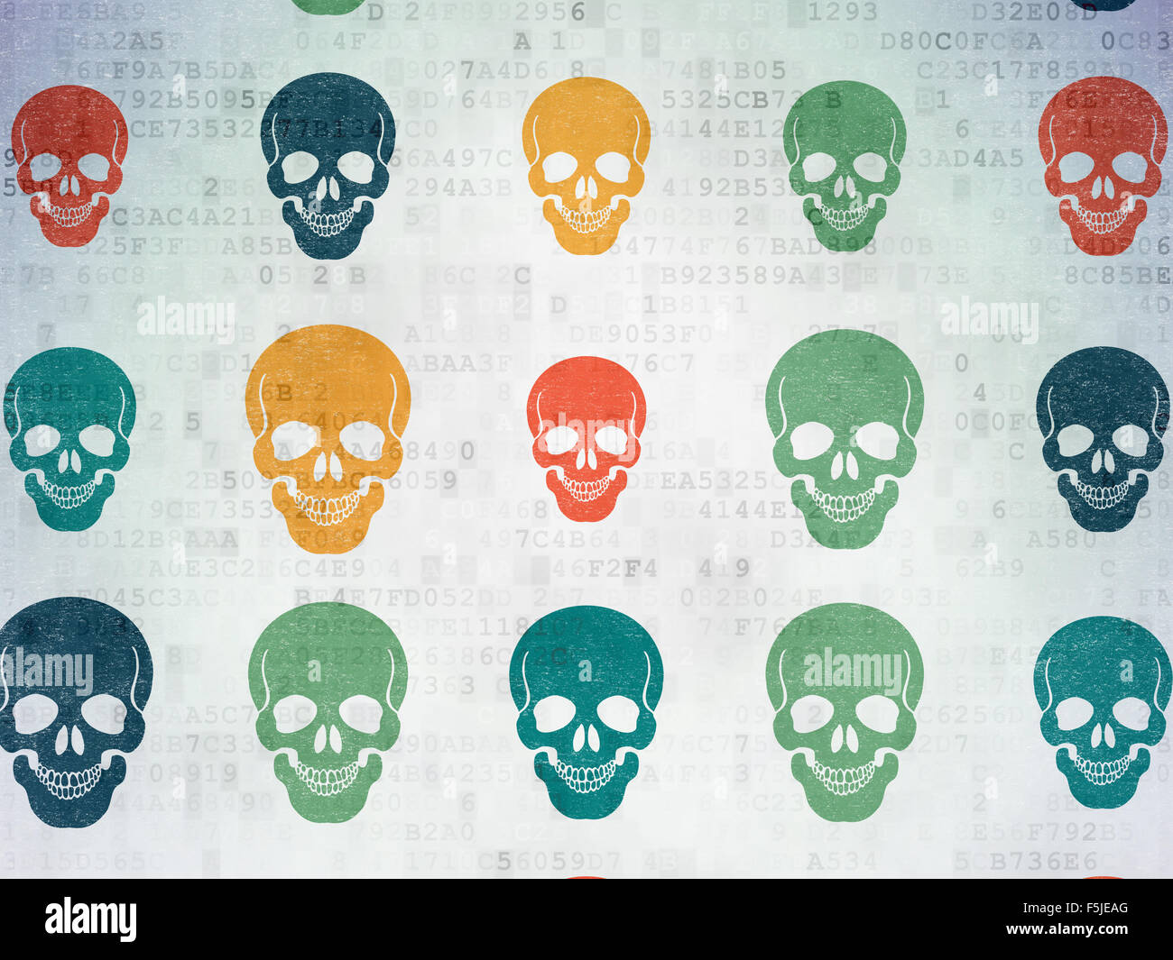Health concept: Scull icons on Digital Paper background Stock Photo - Alamy
