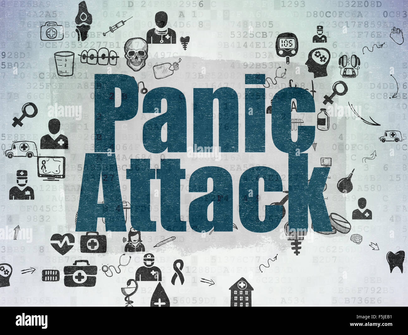Healthcare concept: Panic Attack on Digital Paper background Stock ...