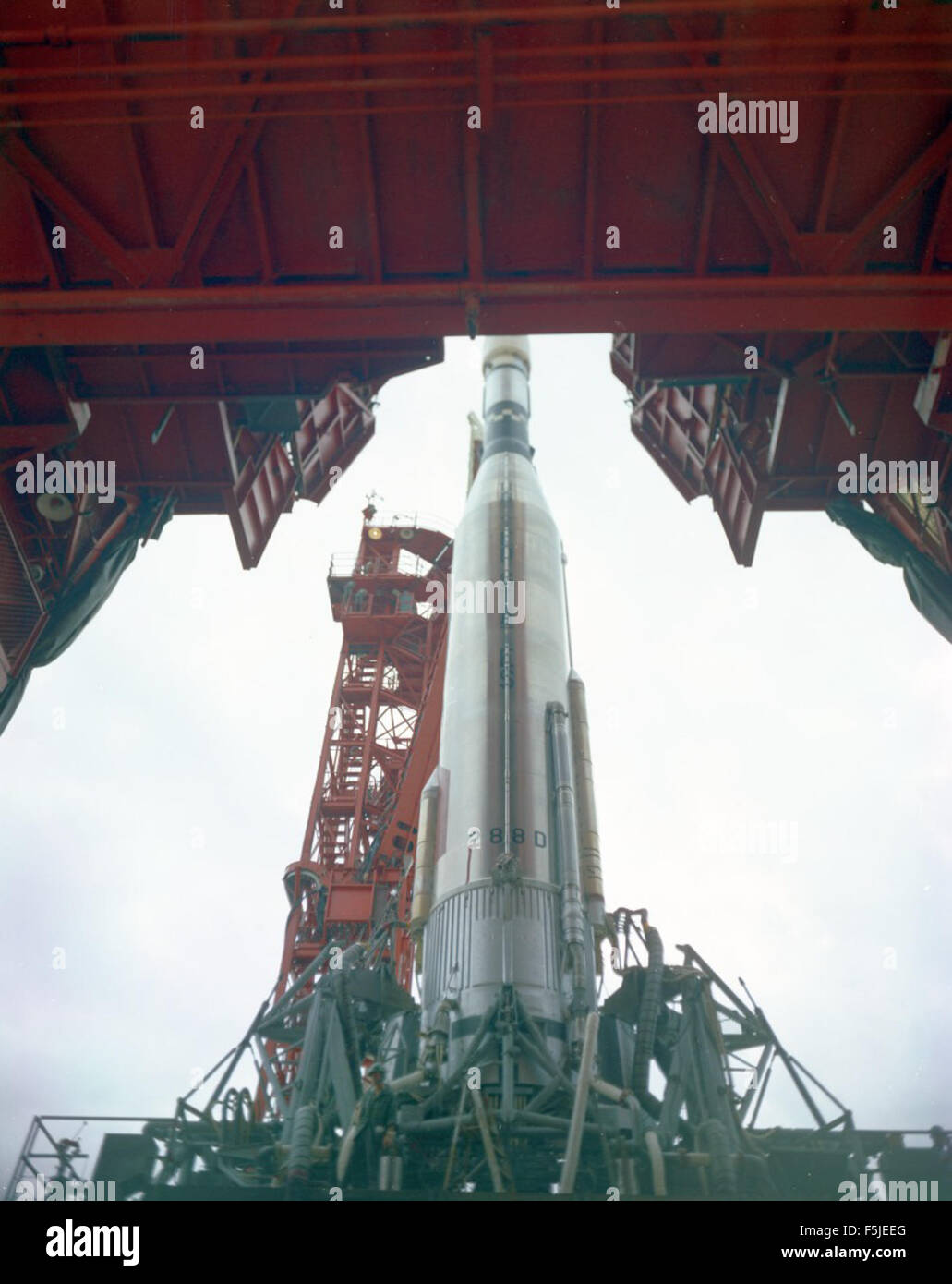 This image showcases the Atlas 288D missile with the Mariner spacecraft ...