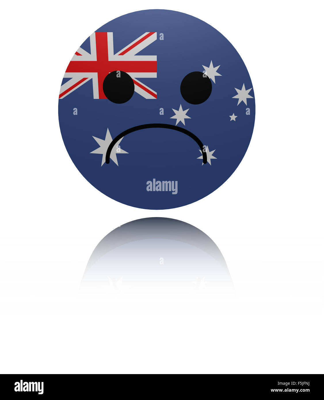 Australia sad icon with reflection illustration Stock Photo - Alamy
