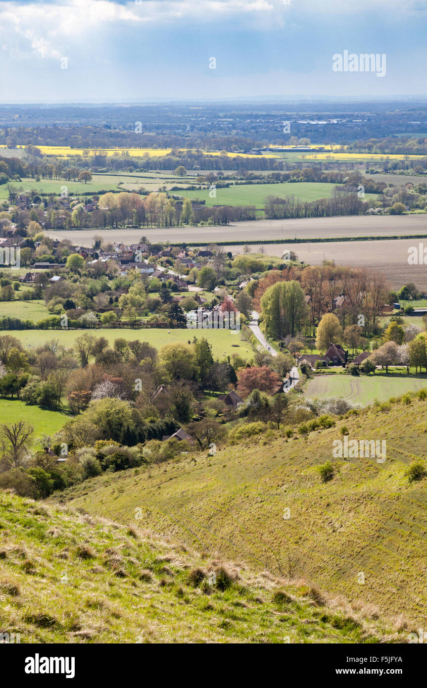 View across the Stour Valley towards Ashford from the Wye Downs, Wye ...