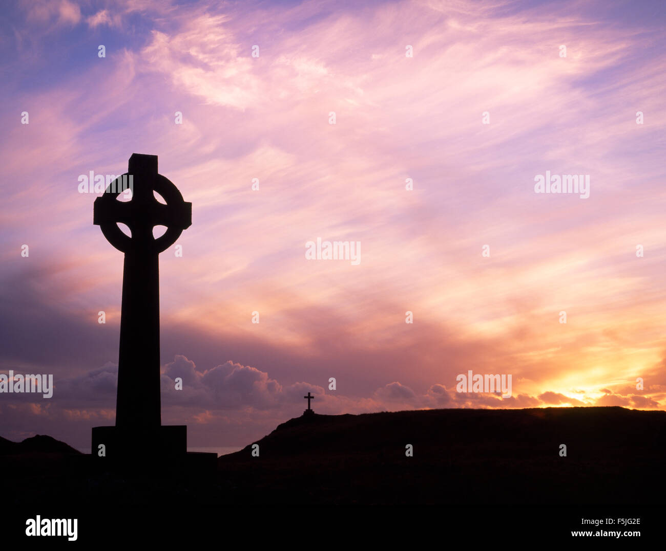 Two modern crosses on Llandddwyn Island, Newborough, The Celtic cross ...