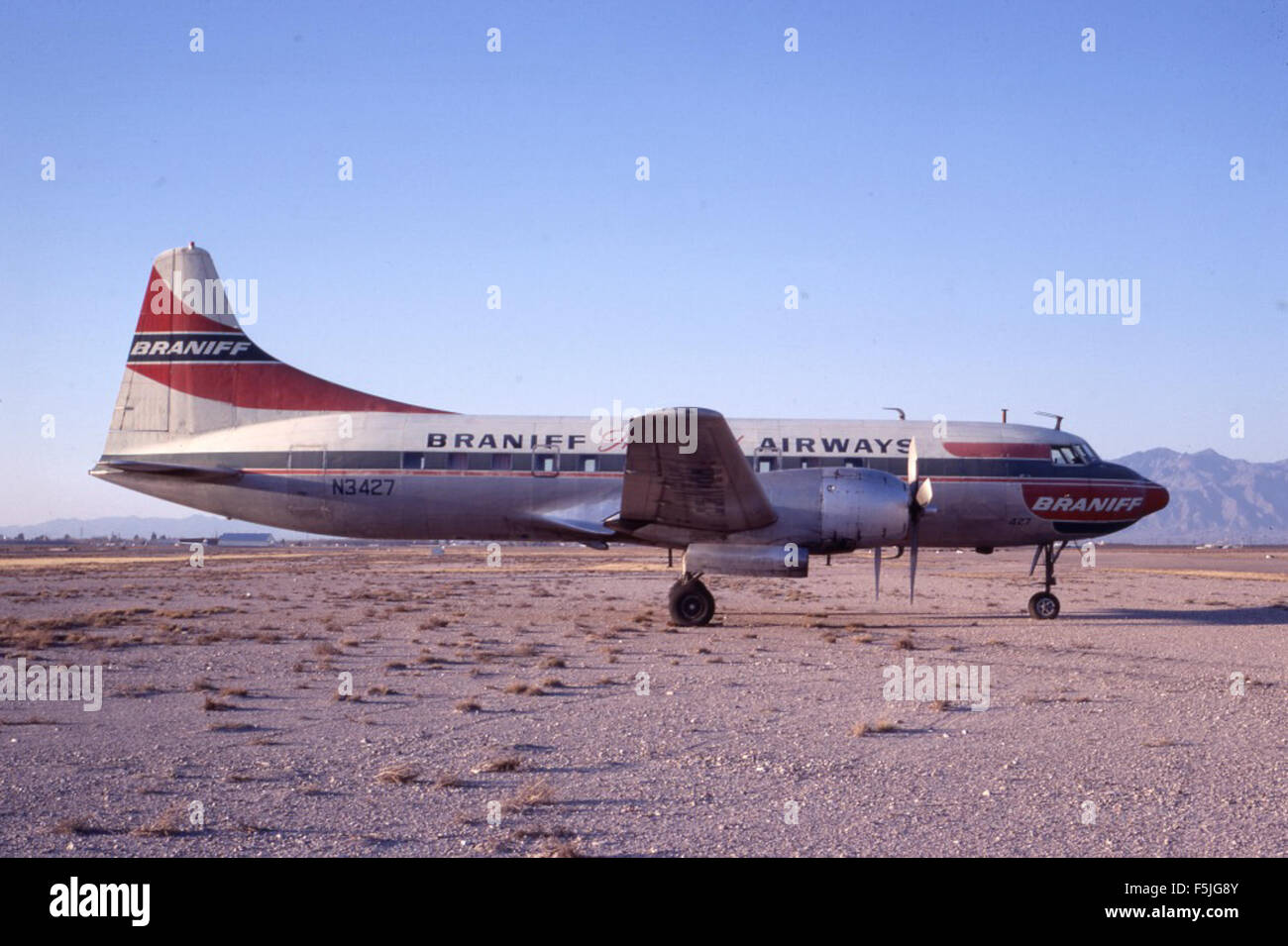 This image captures the Convair 340 aircraft, N3427, photographed in ...
