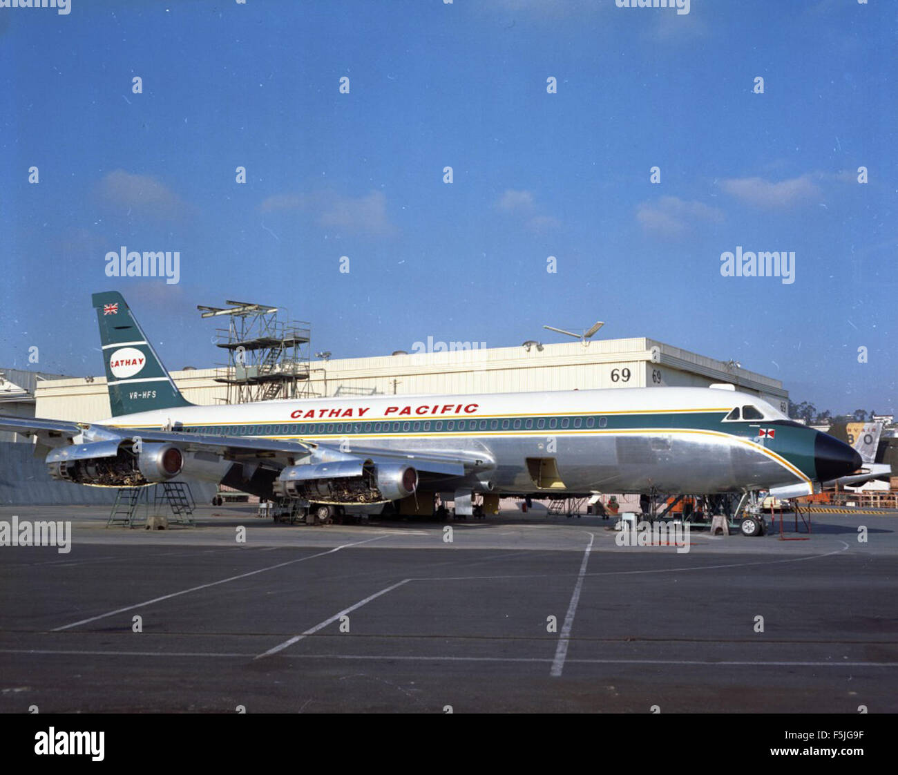 This image shows the Convair 880 077-62, operated by Cathay Pacific, on ...