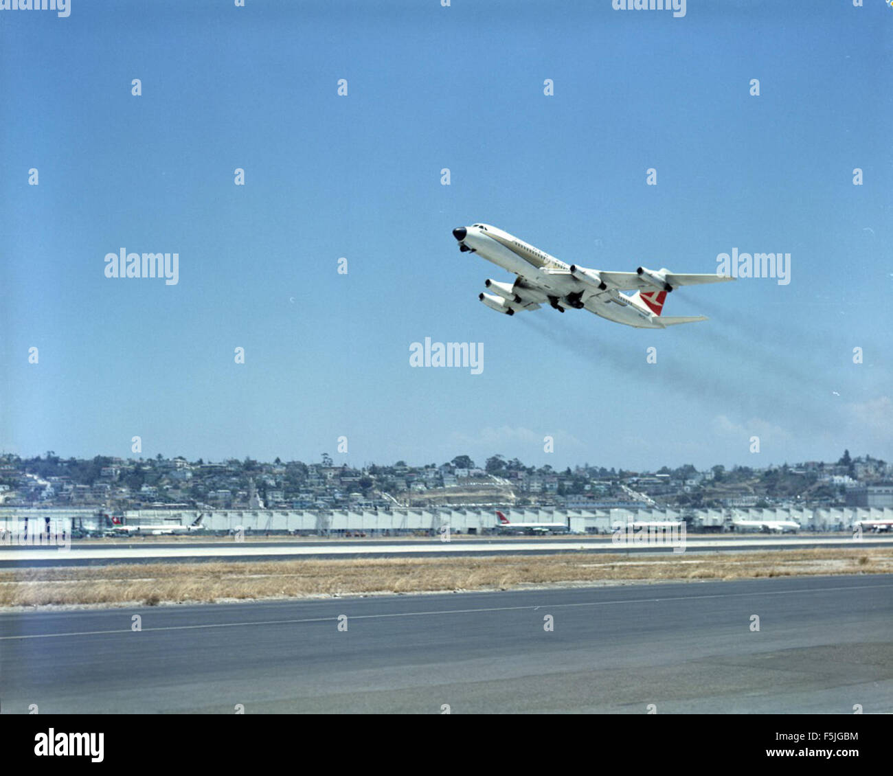 Photograph of Convair 880 aircraft (tail number 878-61) during takeoff ...