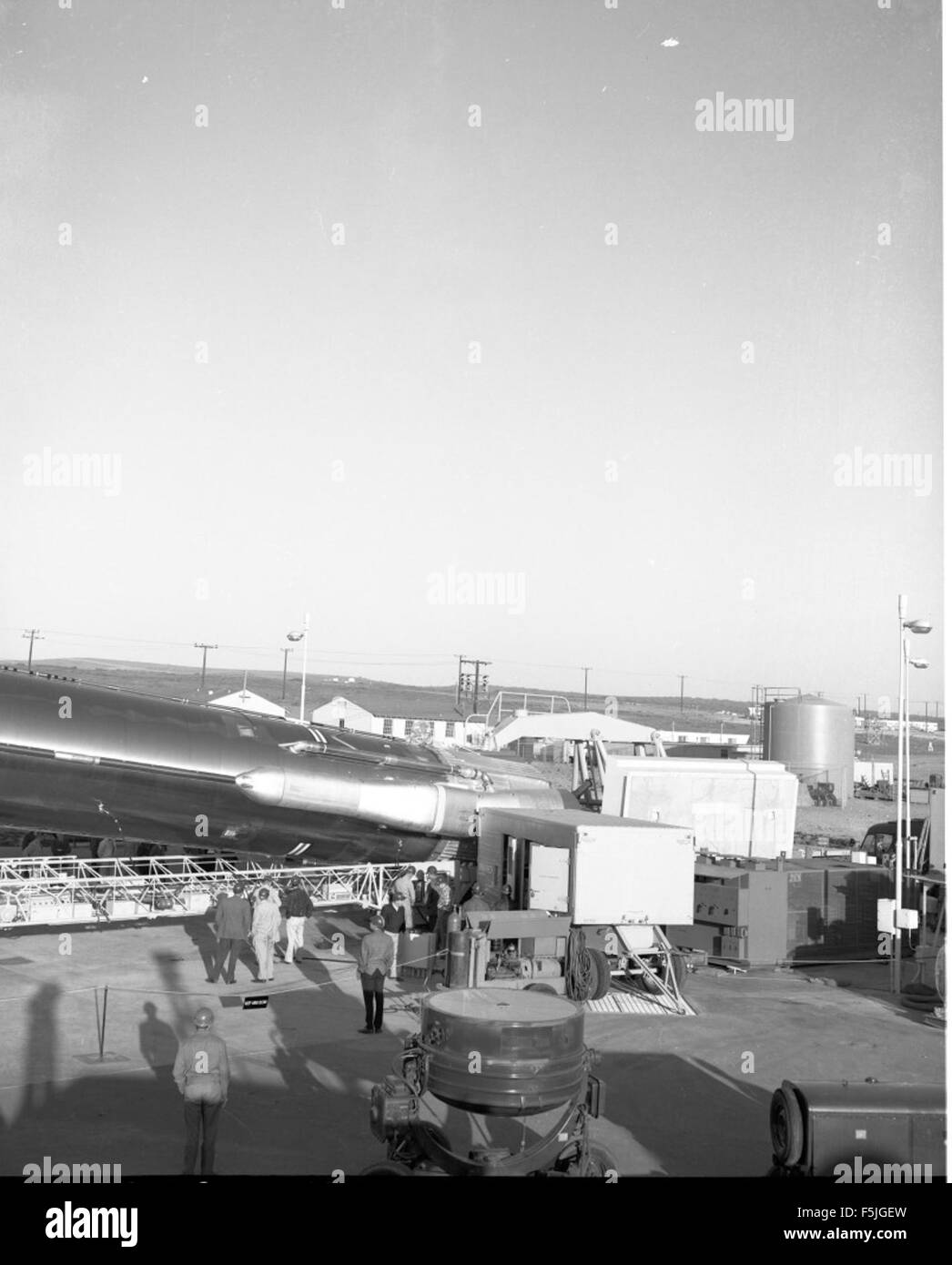 Atlas 3F Raising Atlas 3F at OSTF-2; First Silo Missile Stock Photo - Alamy