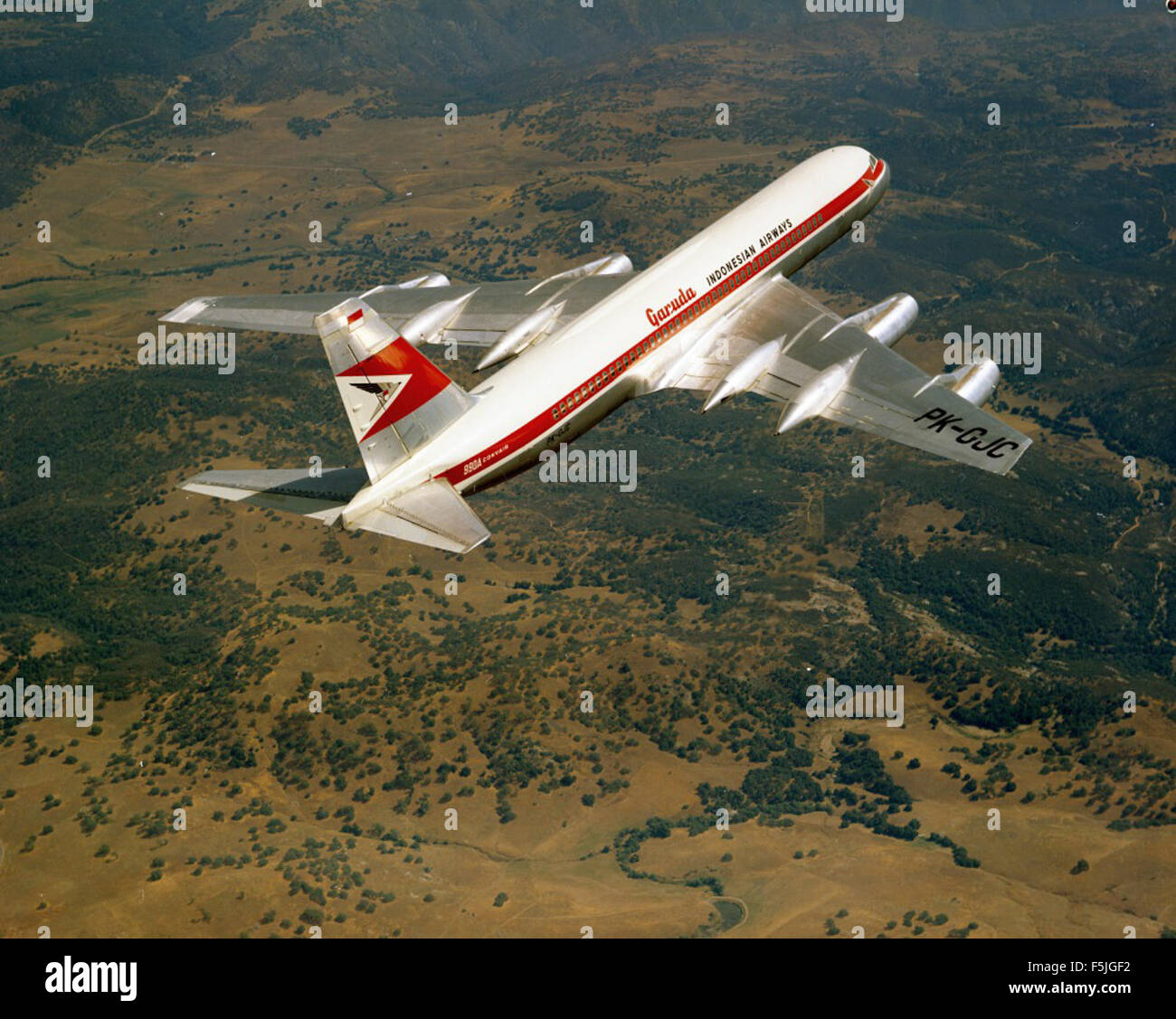 The image features the Convair 990 aircraft, registration 416-63 ...