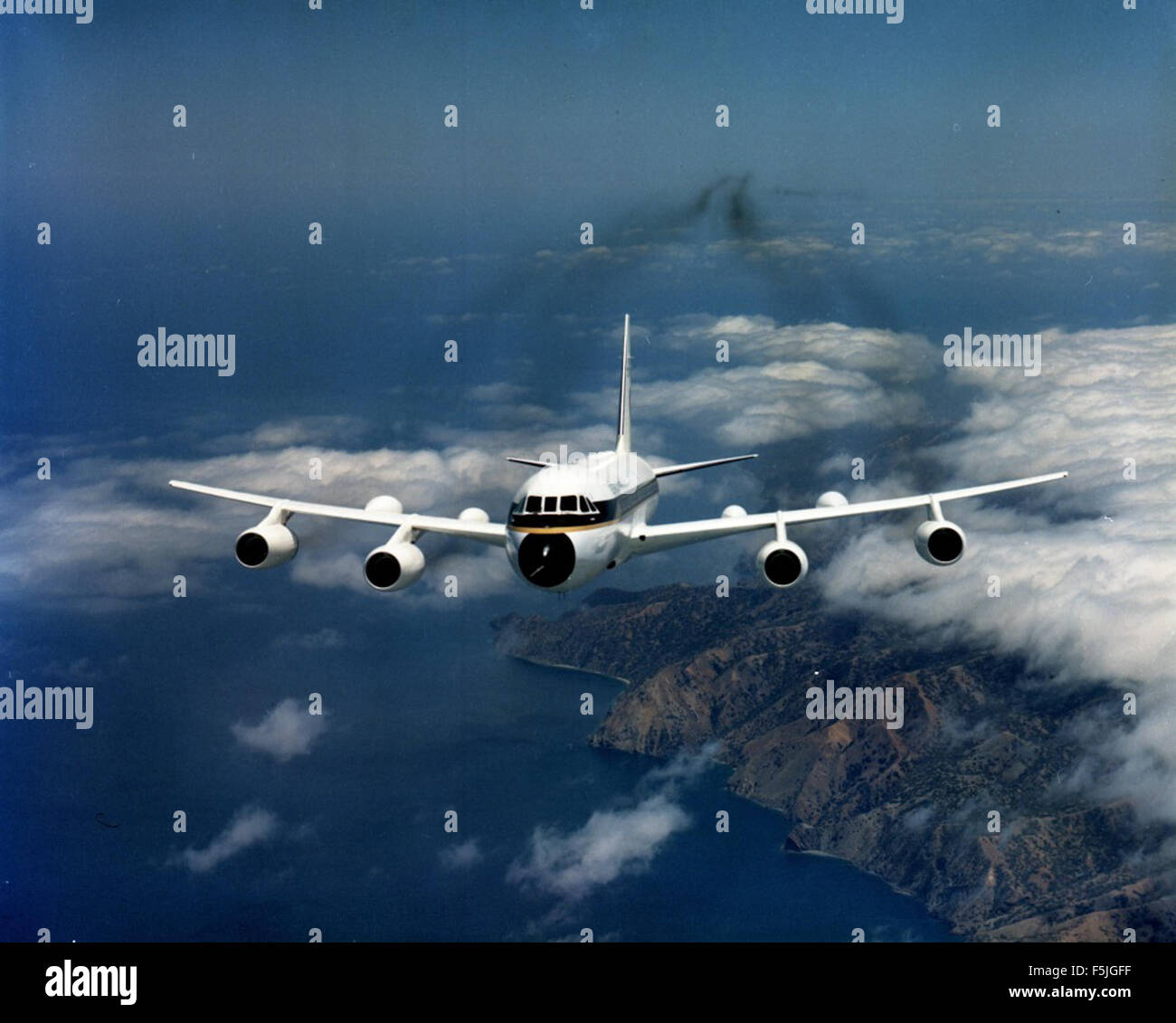 Aerial view of the Convair 990 684-61 captured on June 2, 1961. This ...
