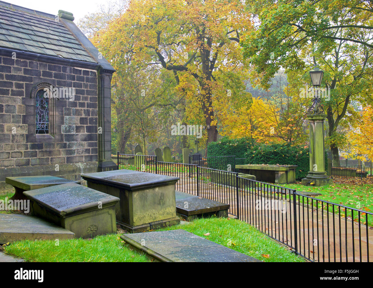 Graveyard of St Andrew's Church, Guiseley, near Leeds, West Yorkshire ...