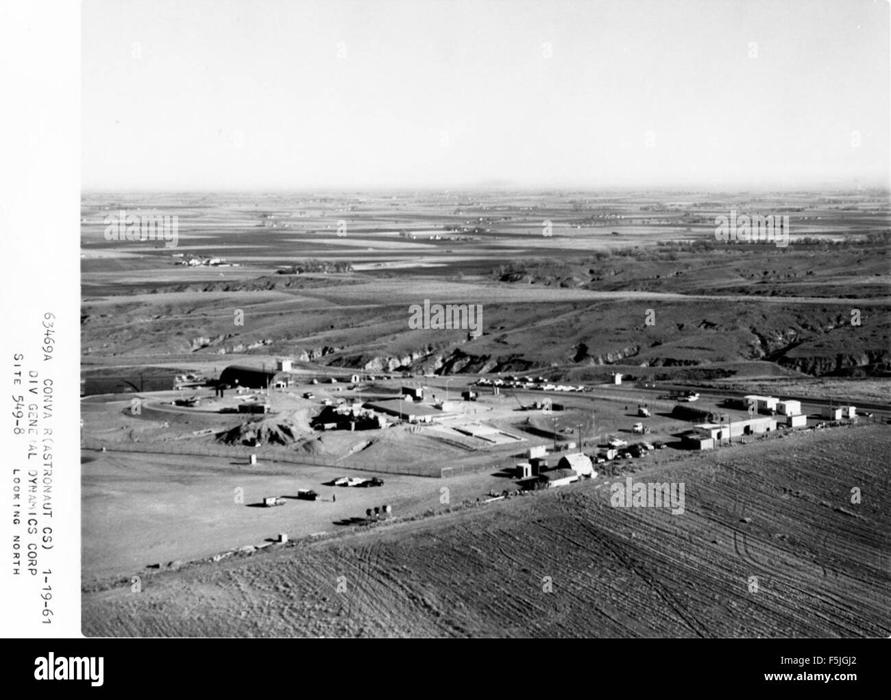 A photograph taken at Warren AFB in 1961 showing the Convair Atlas ...