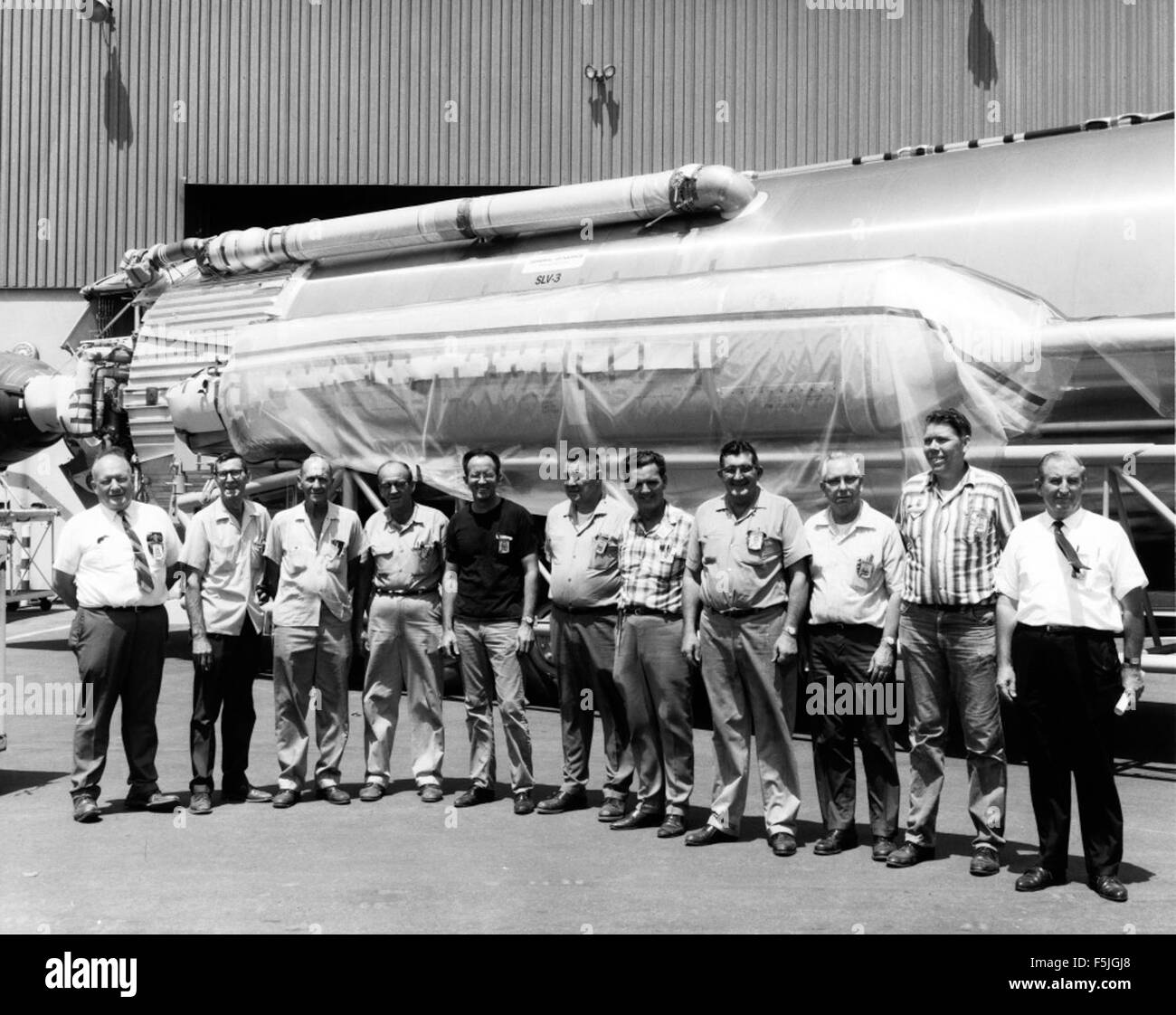 A depiction of the Convair Atlas missile production process, model ...