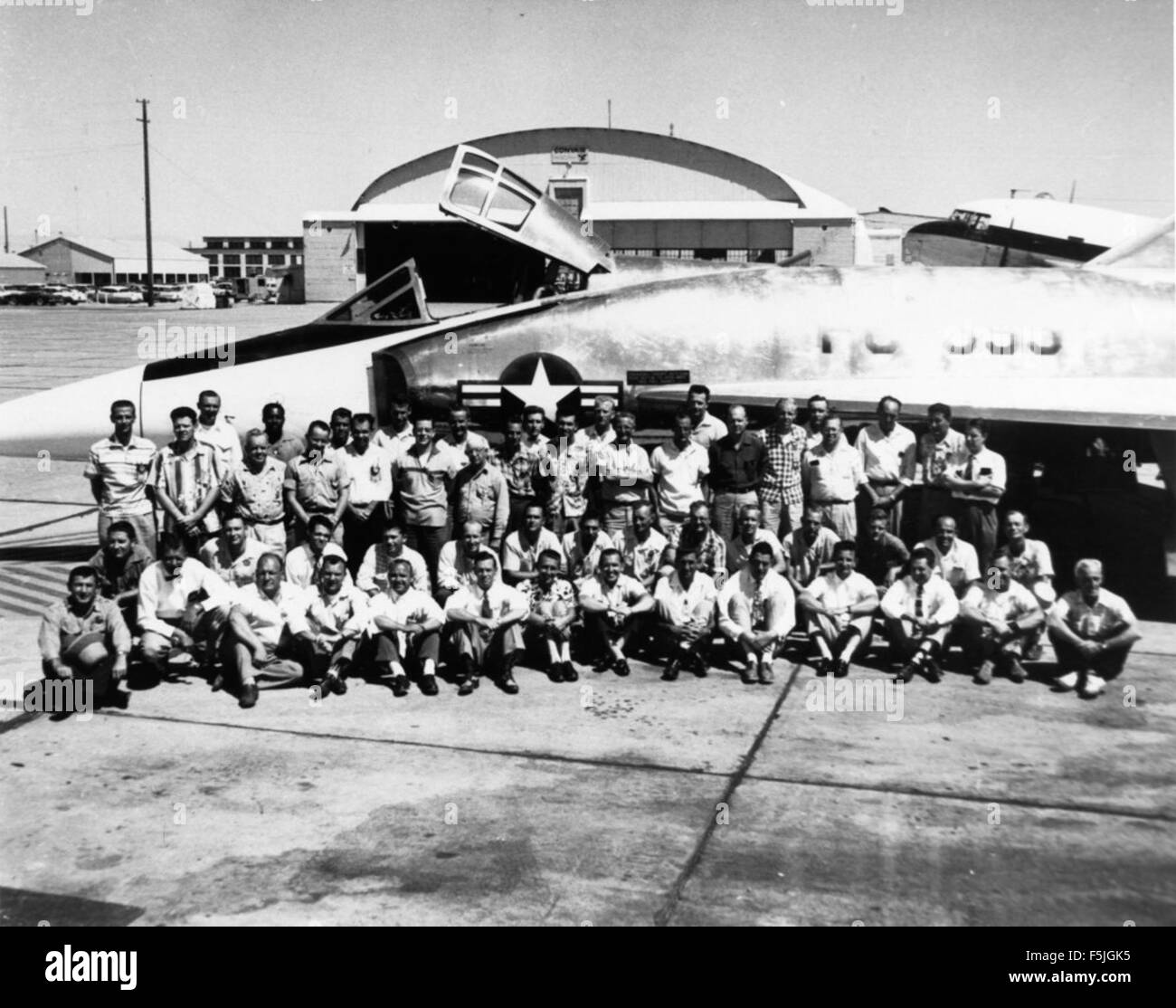 Photograph of Convair TF-102, a two-seat trainer aircraft, with ...